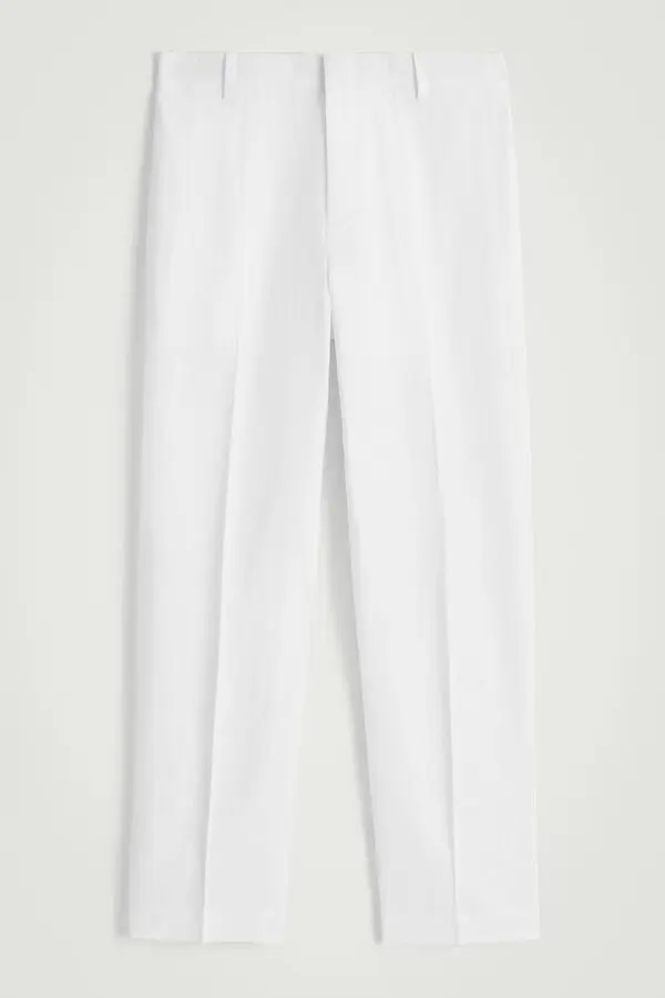 Cos Linen Straight-leg Pants - White