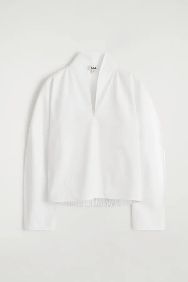 Cos Draped-collar Cotton Blouse
