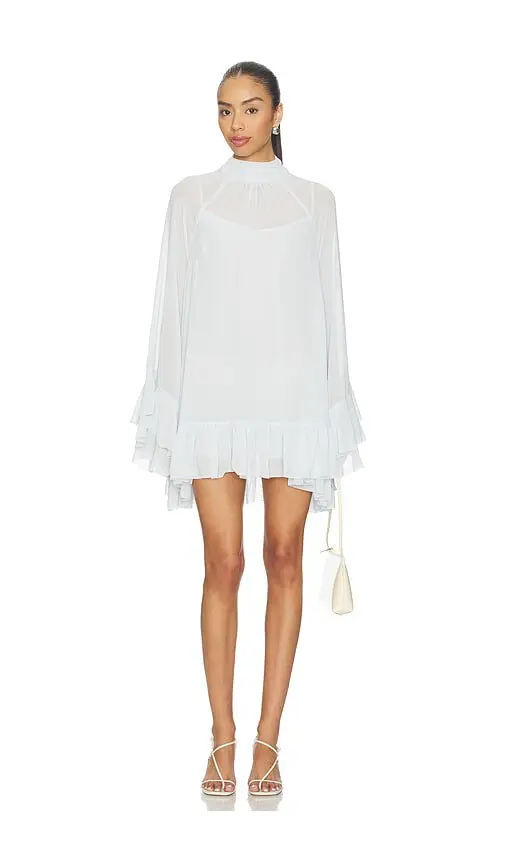 STONE COLD FOX X Nelly Mini Dress In Baby Blue - Light Blue