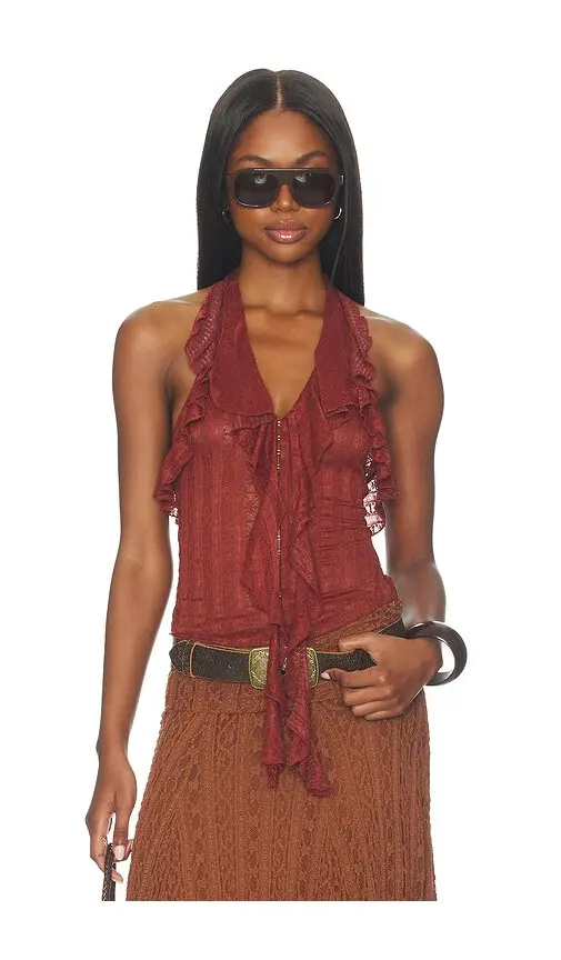 MORE TO COME Marilou Halter Top - Brown