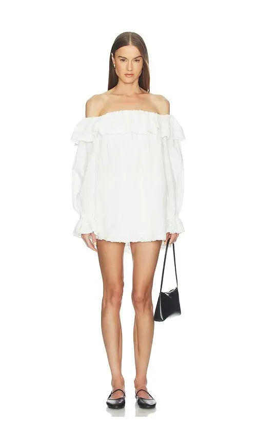STONE COLD FOX X Abby Mini Dress In White - Soft White