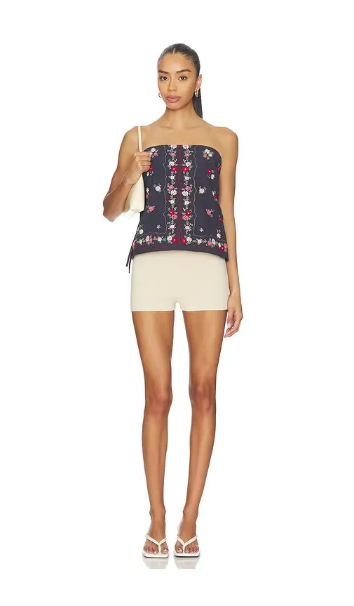 Free People Doily Days Tube Top - Navy Combo