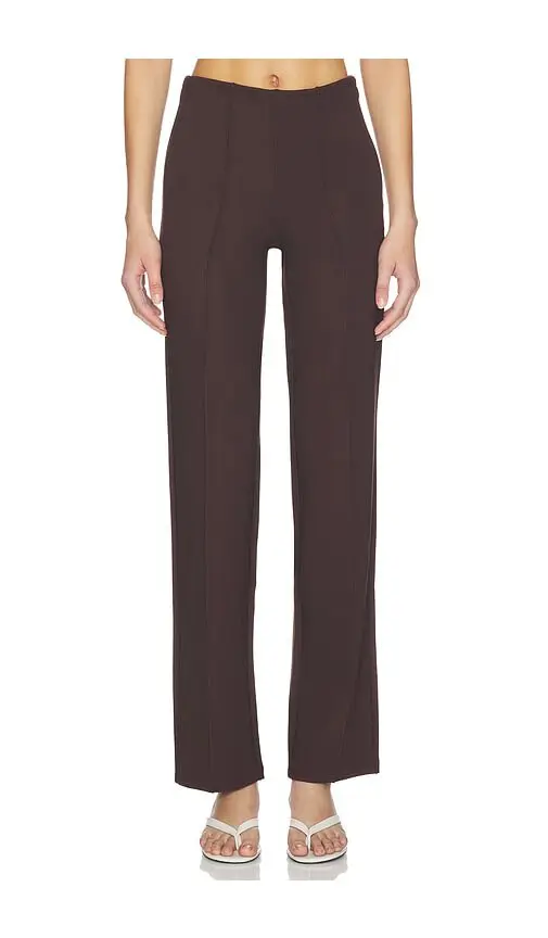 SKIMS High Waist Pintuck Straight Pant - Espresso