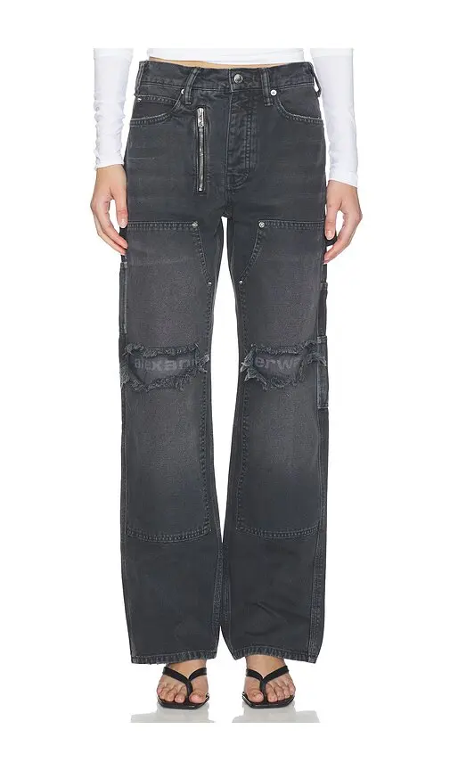 Alexander Wang Mid Rise Carpenter Jeans With Zip - Vintage Black