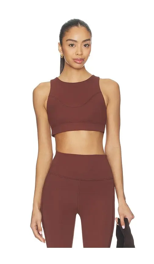 HALFDAYS Kara Sports Bra In Brown - Brunette