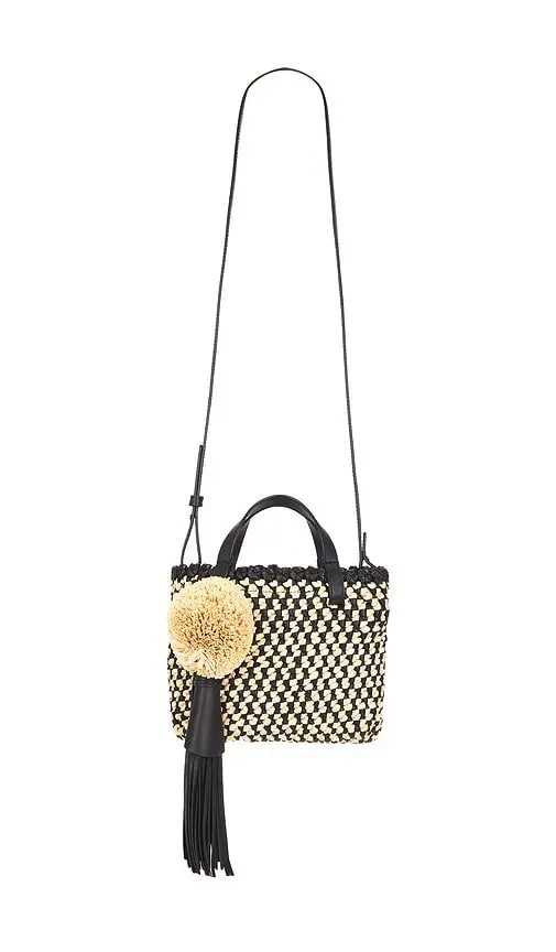 Ulla Johnson Raffia Mini Crossbody Bag - Noir Natural