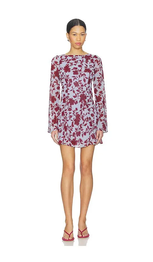 Stone Cold Fox X Jenna Mini Dress - Blue & Red Floral
