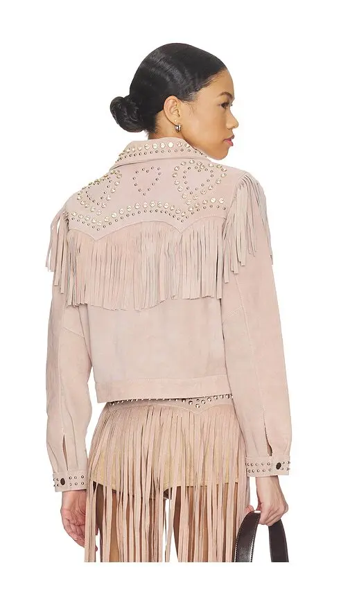 UNDERSTATED LEATHER Wanted Fringe Jacket - Strawberry Cream