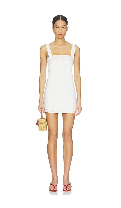 MORE TO COME Tannie Square Neck Mini Dress - White