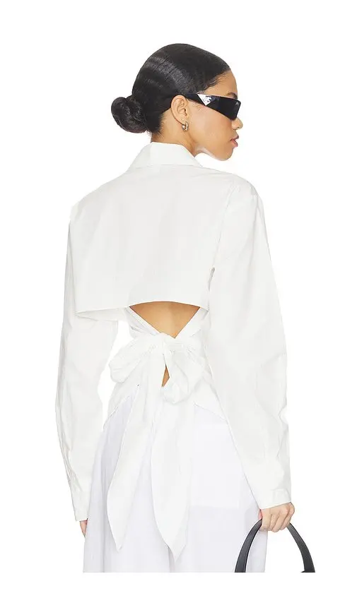 ALL THE WAYS Clarise Open Back Top - White