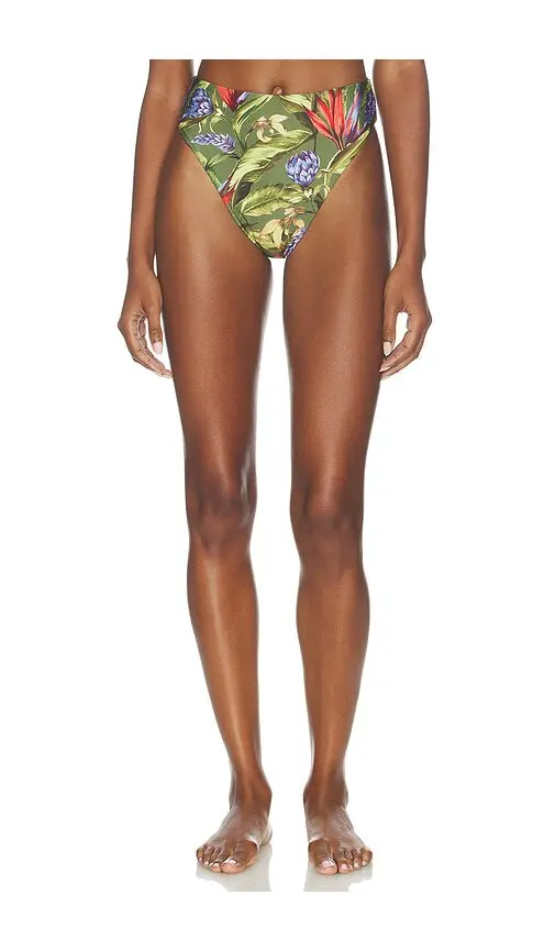 Farm Rio Hot Pants Bikini Bottom - Strilitzia Dark Green
