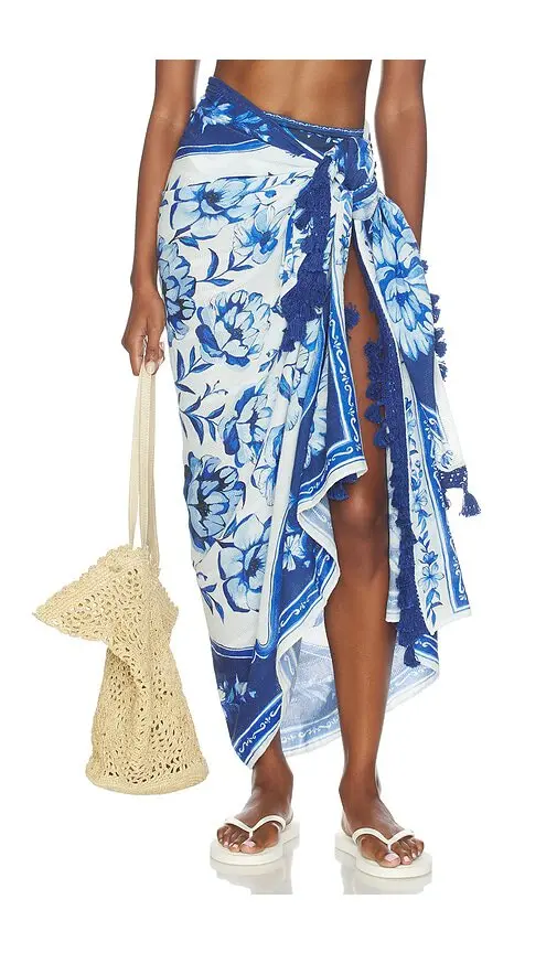 Farm Rio Porcelain Garden Sarong - Blue