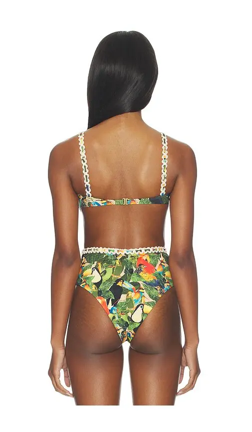 Farm Rio Bird Leaves Underwire Bikini Top - Sand