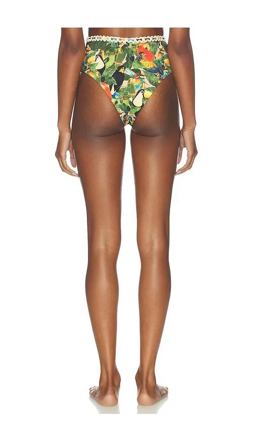 Farm Rio High Waisted Bikini Bottom With Tropical Print