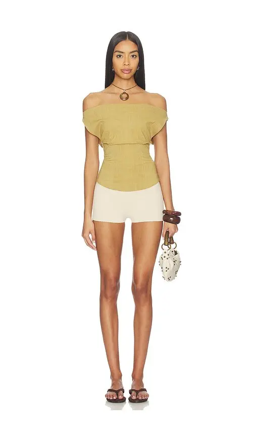 Free People Off-the-shoulder Tapered Waist Top