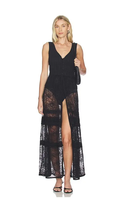 Free People Sweet Saloon Sleeveless Maxi Dress - Black