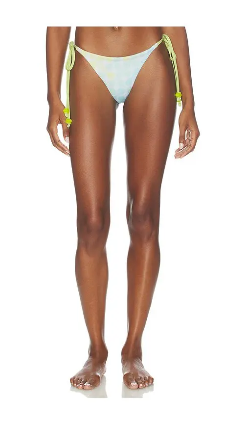 Casablanca String Beaded Bikini Bottom - Optic Drop