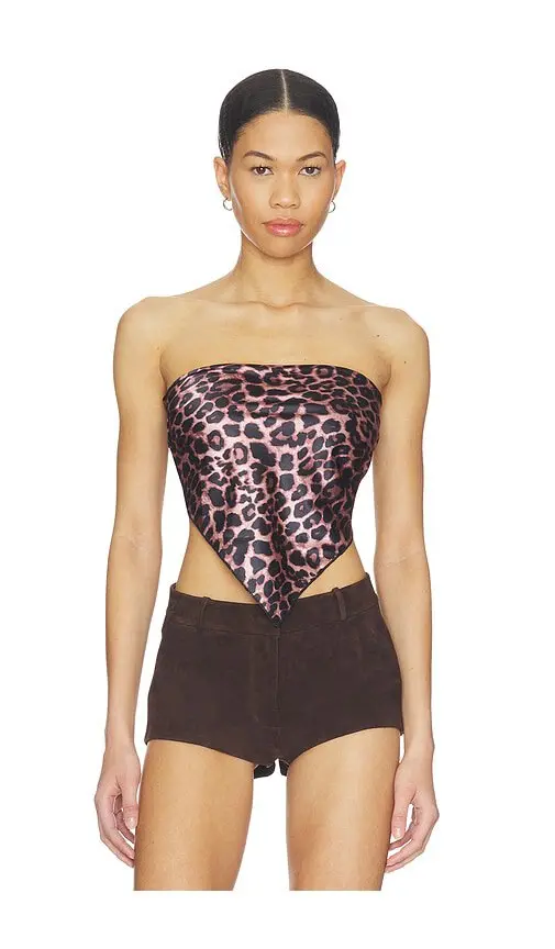 Superdown Klara Scarf Top - Leopard