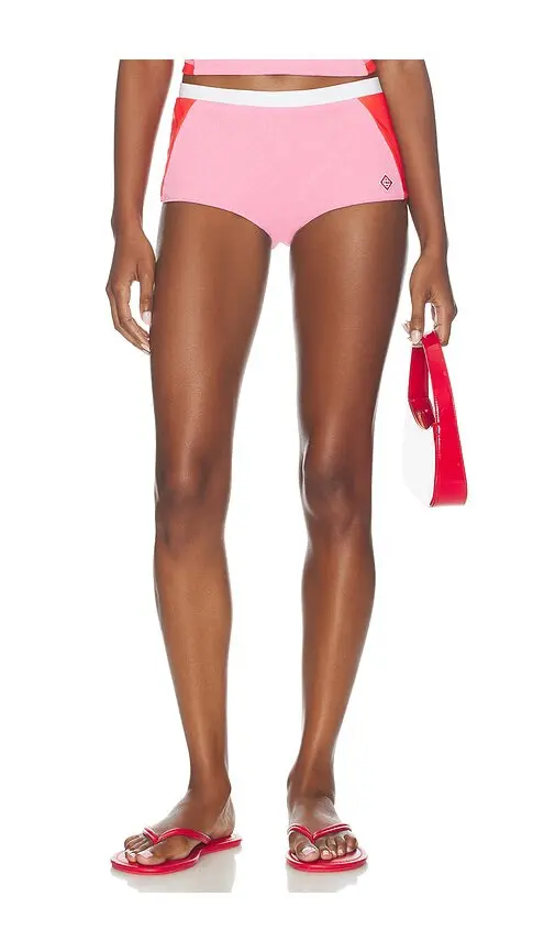 Casablanca Monogram Bikini Short - Pink  Red  & White