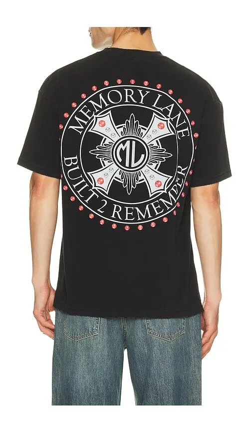 MEMORY LANE Cross Tee In Black - Vintage Black