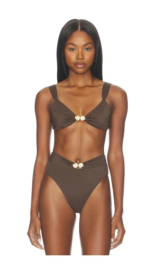 AWAY THAT DAY Isola Bella Top In Brown - Espresso