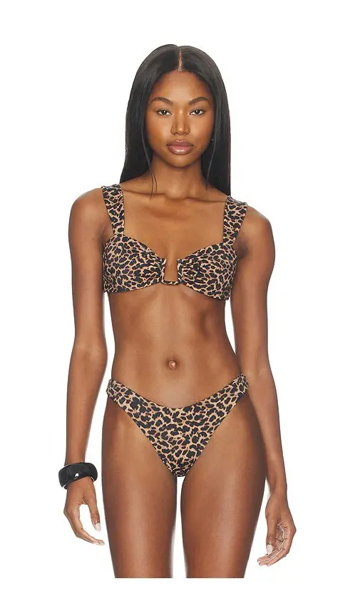 AWAY THAT DAY Cannes Top In Brown - Leopard Print