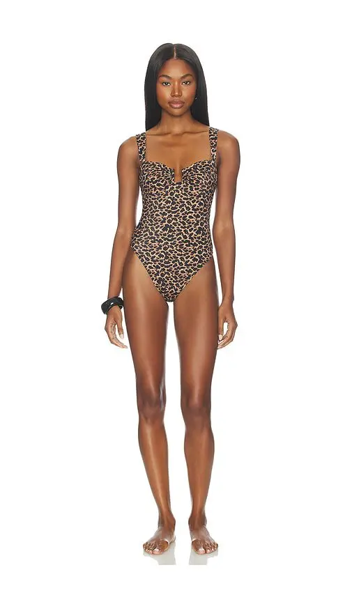 AWAY THAT DAY Cannes One Piece In Brown - Leopard Print