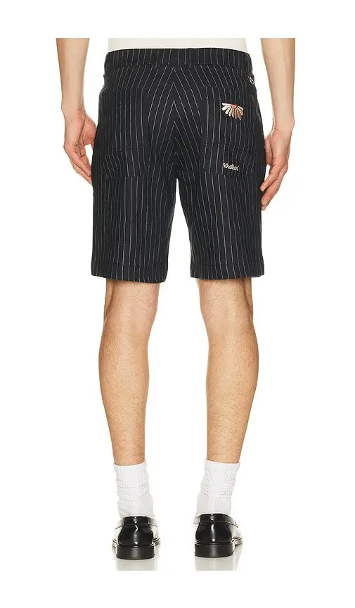 KHALHON Linen Blend Club Shorts With Pin Stripes