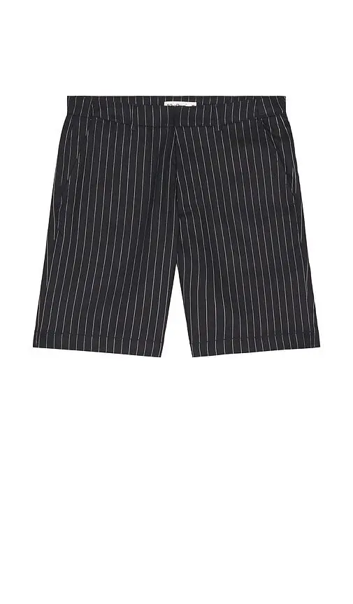 KHALHON Linen Blend Club Shorts With Pin Stripes