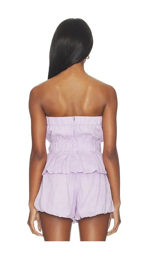 AEXAE Linen Bandeau Ruched Top