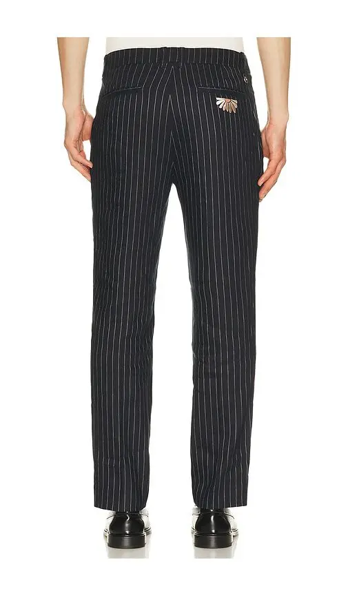 KHALHON Daisy Stripe Linen Trousers