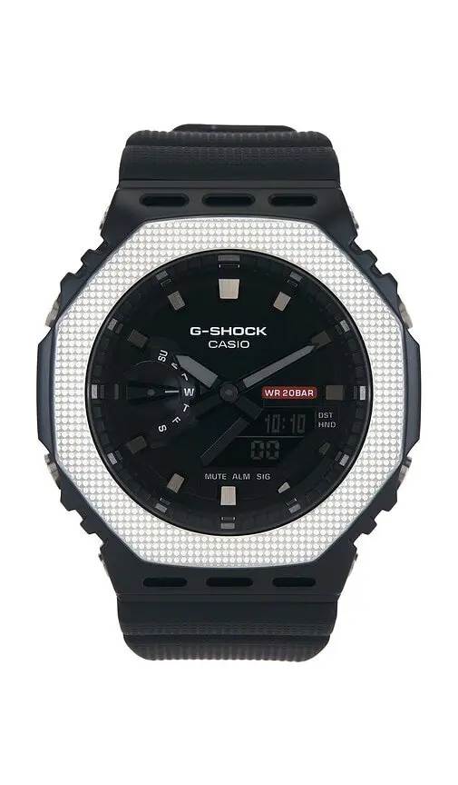 G-Shock G Steel Modern Industrial Gm2100 Series Watchin In Black - Black & Silver