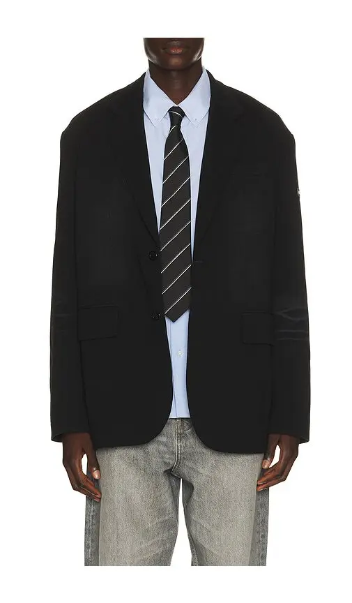 We11Done Washed Jersey Blazer - Black