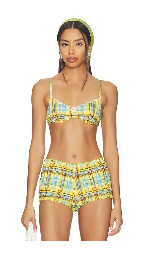 Solid & Striped The Daphne Bikini Top - Multi Plaid
