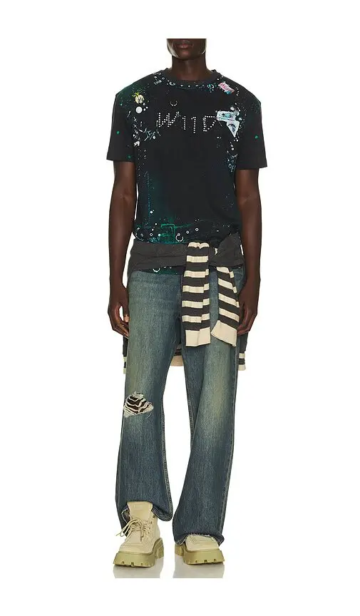 We11Done Trompe-l'oeil Pierced T-shirt - Black