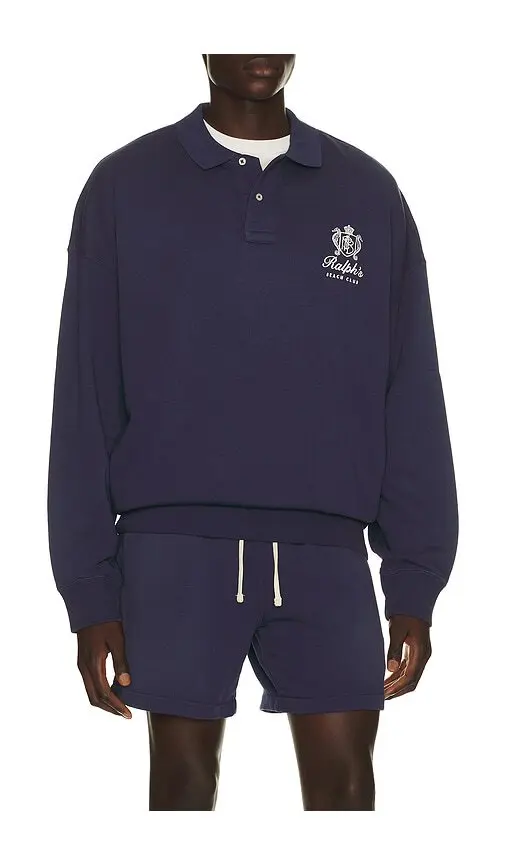 Polo Ralph Lauren Relaxed Fit Fleece Graphic Sweatshirt In Blue - Dark Cobalt