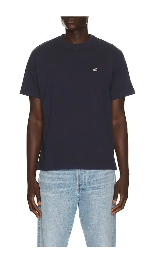 EDMMOND STUDIOS Duck Patch Tee In Navy - Plain Navy