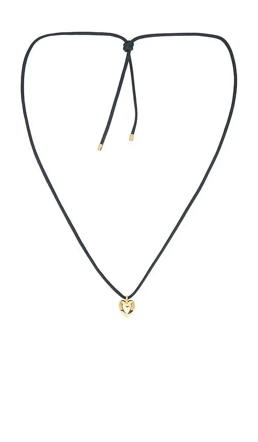 JENNIFER FISHER Puffy Heart Adjustable Choker Necklace - Yellow Gold