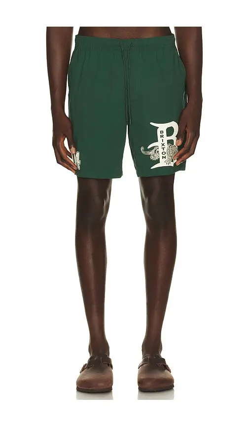Brixton Everyday Stretch Hybrid 18 Shorts In Green - Primal Green