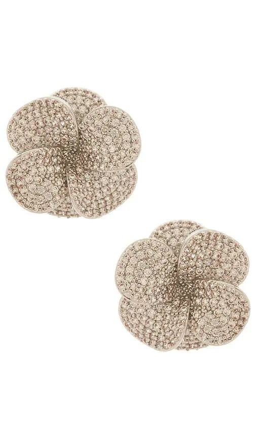 Shashi Bloom Pave Earrings - Silver