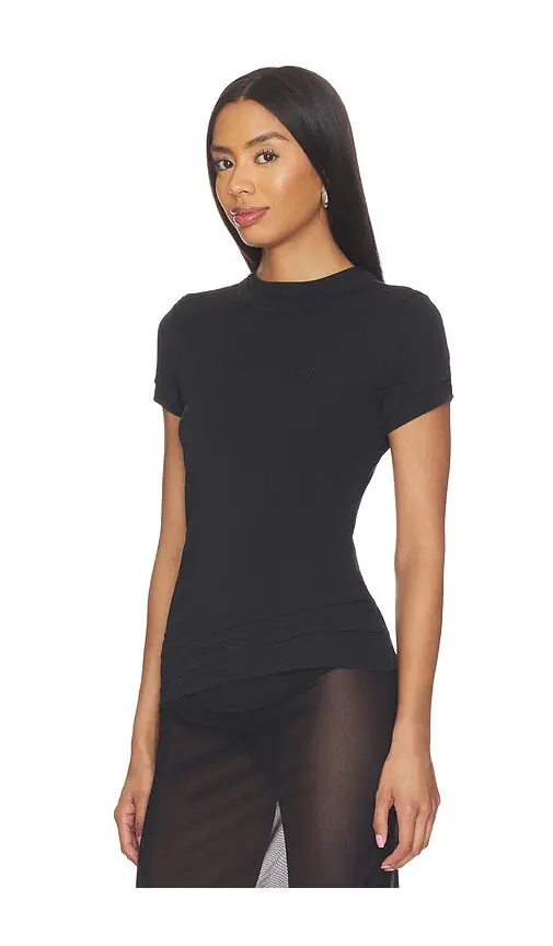 Alexander Wang Layered Short Sleeve Top - Black