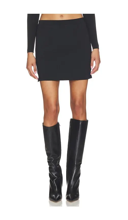 Alexander Wang Mini Skirt With Jacquard Logo Slit - Black