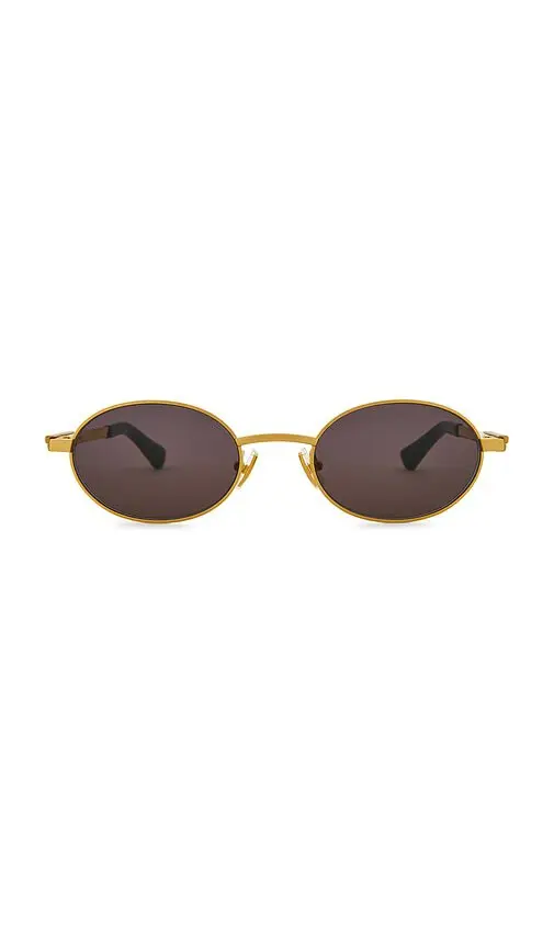 Bottega Veneta Oval Sunglasses - Gold & Grey