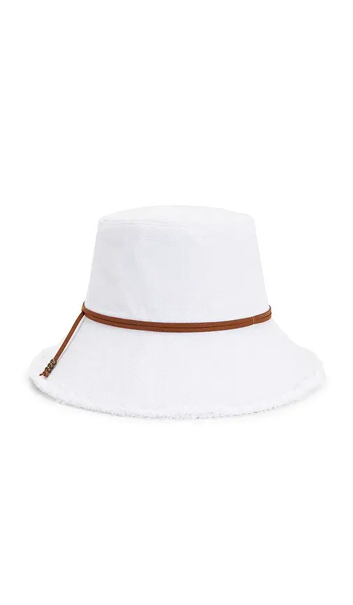 Hat Attack Fringed Bucket Hat - White