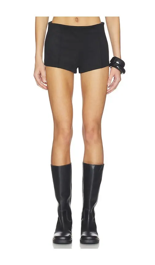 Superdown Faux Suede Short - Black