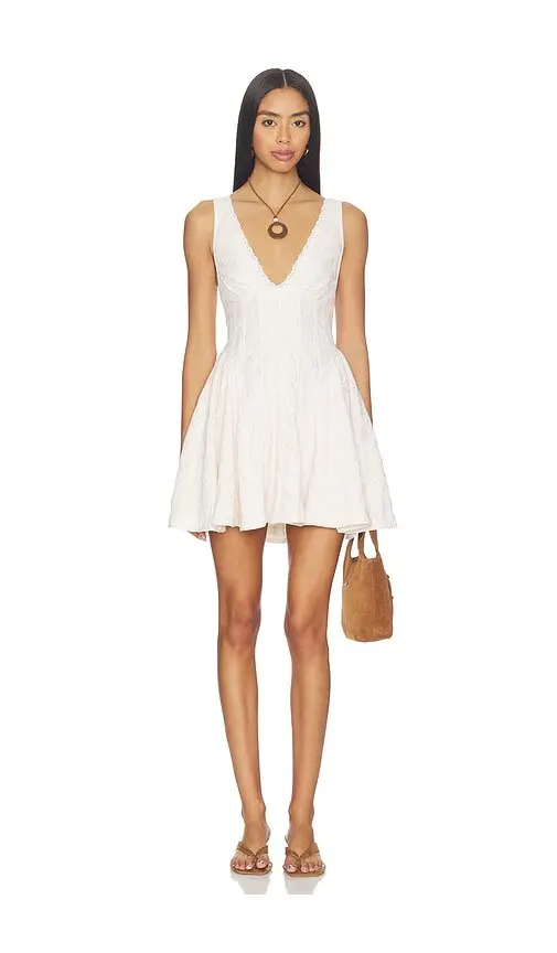 Free People Can't Help It Mini Dress - Champagne Sugar