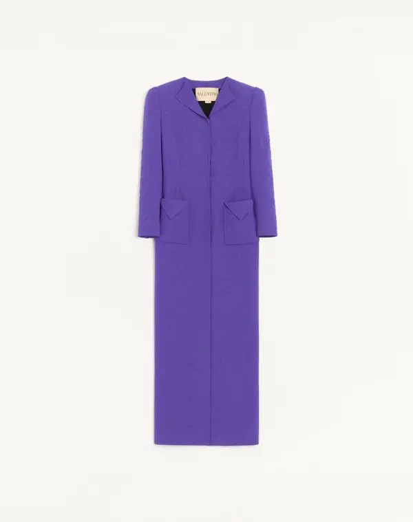 Valentino Garavani Embroidered Cady Satin Coat - Purple