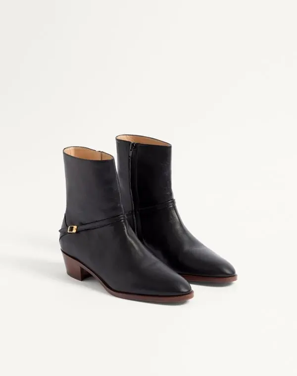 Valentino Garavani Pat Ankle Boot In Kidskin
