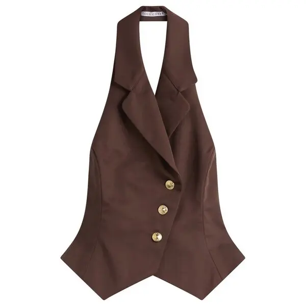 TOLU COKER Halter Waistcoat - Brown