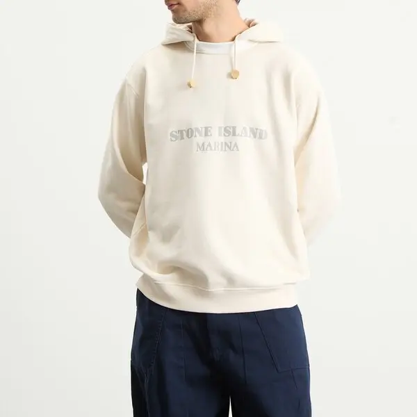 Stone Island Marina Garment-dyed Logo Hoodie